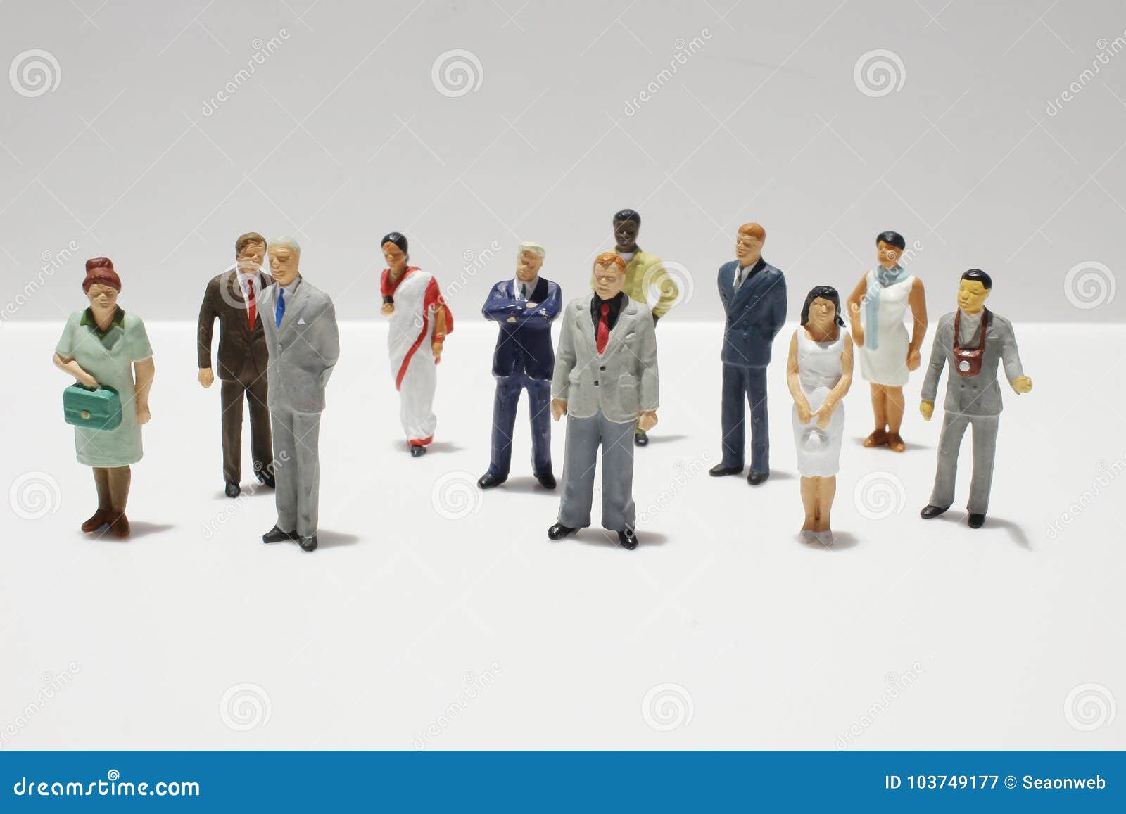 Mini Figures of Business on White Back Ground Stock Image - Image of ...
