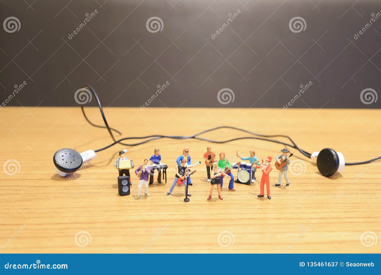 A Mini of Figures Music Band on Show Stock Image - Image of guitar ...