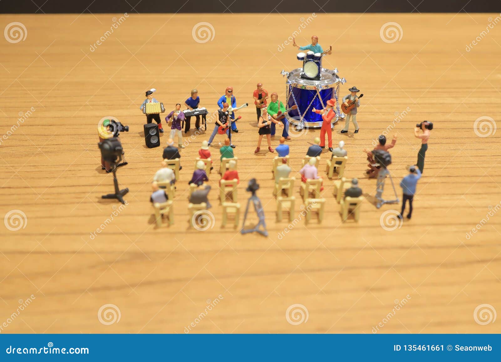 A Mini of Figures Music Band on Show Stock Image - Image of people ...