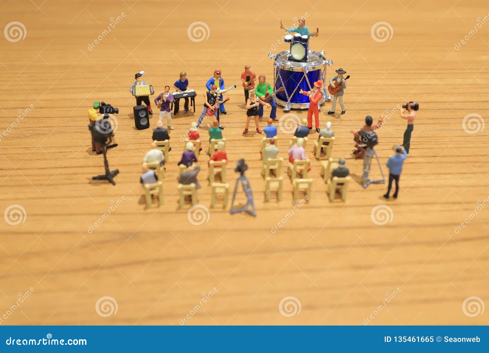 A Mini of Figures Music Band on Show Stock Image - Image of live, hand ...