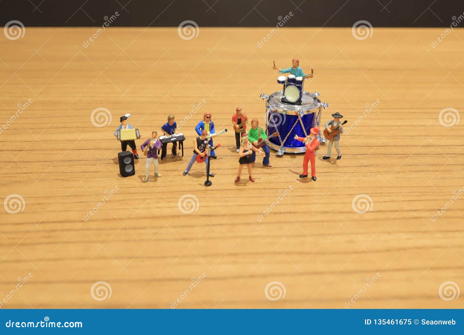 A Mini of Figures Music Band on Show Stock Image - Image of male, love ...