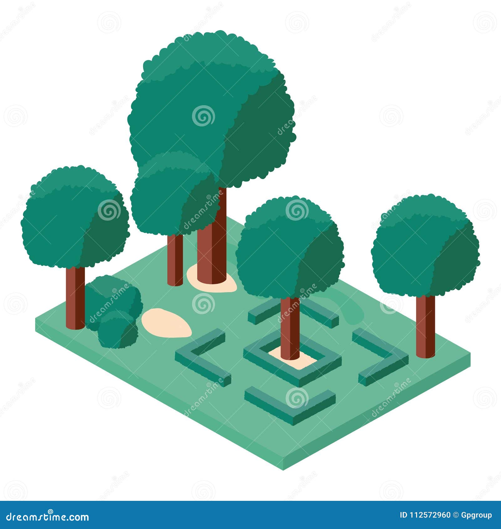 Mini Forest Trees Isometric Icons Stock Vector - Illustration of ...