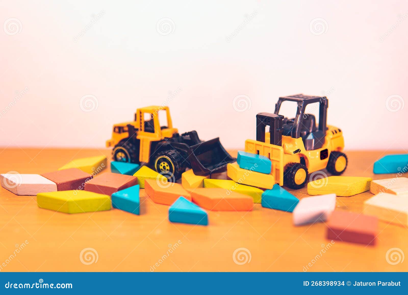 Mini Forklift Truck with Tangram Puzzle Stock Photo - Image of ...