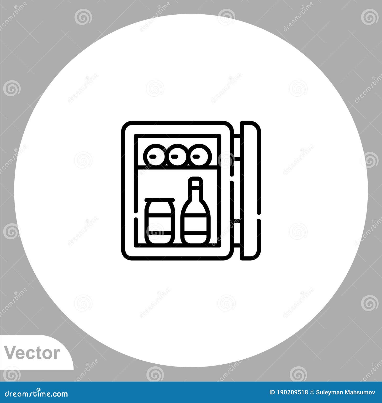 Mini Fridge Vector Icon Sign Symbol Stock Vector - Illustration of ...