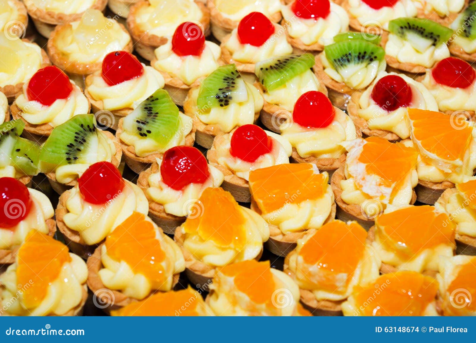 Mini Fruit Tarts with Various Fruit Stock Photo - Image of close, fruit ...