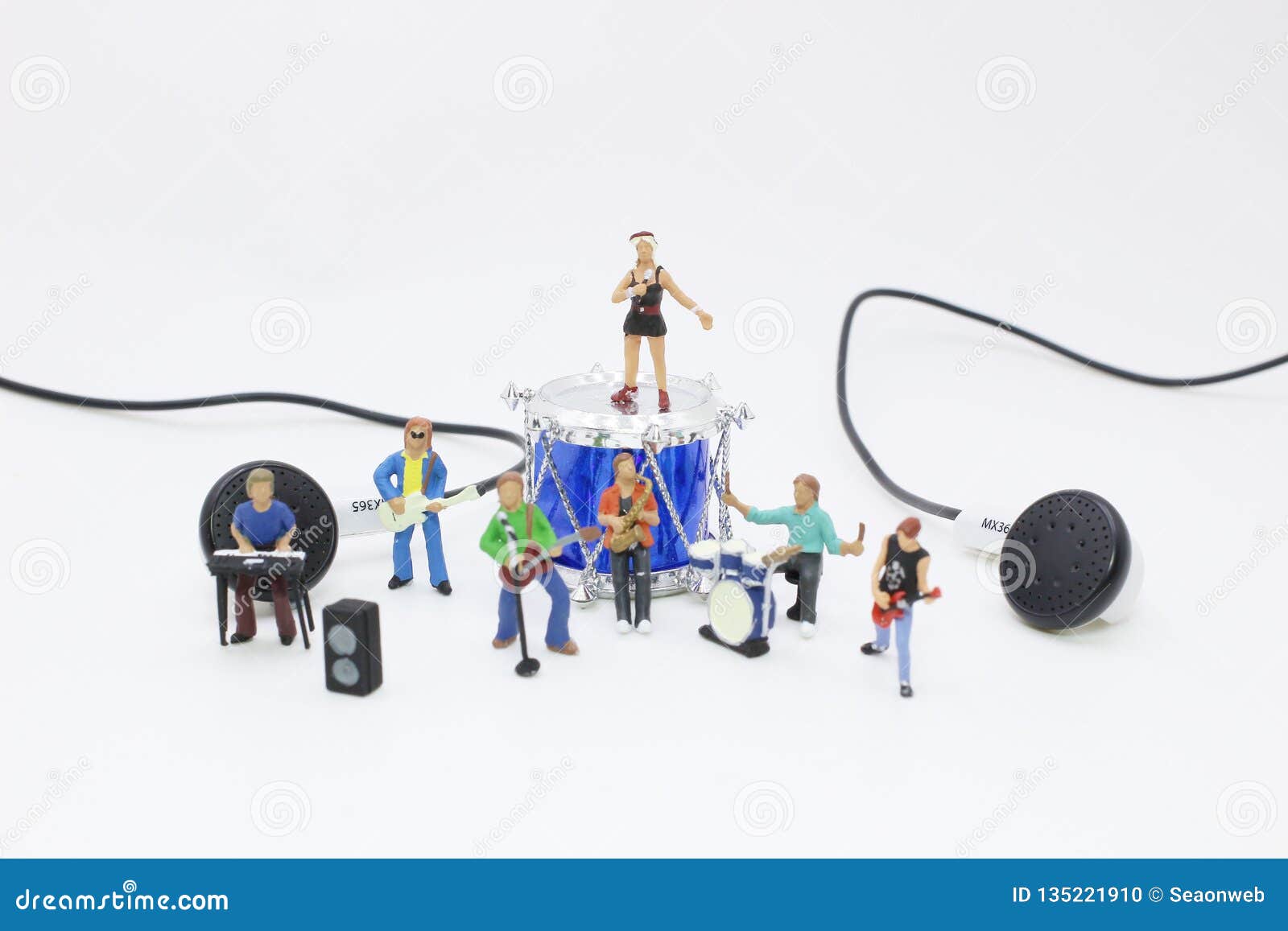 A Mini of Fun Music Band on Show Stock Photo - Image of statue, team ...