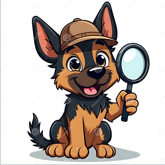 Mini German Shepherd stock illustration. Illustration of loyal - 344415769