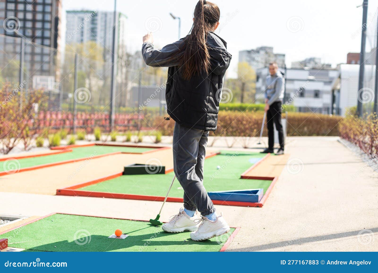 Mini-golf Ball on Artificial Grass. Summer Season Game Stock Image ...