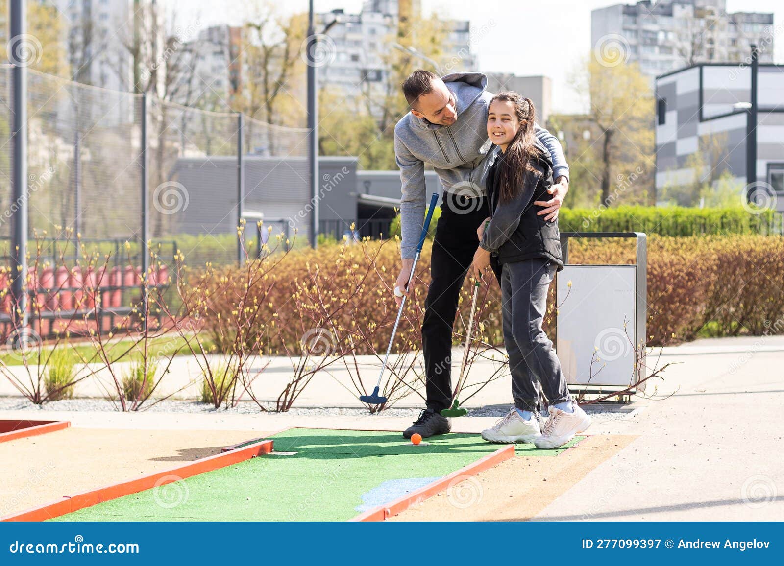 Mini-golf Ball on Artificial Grass. Summer Season Game Stock Image ...