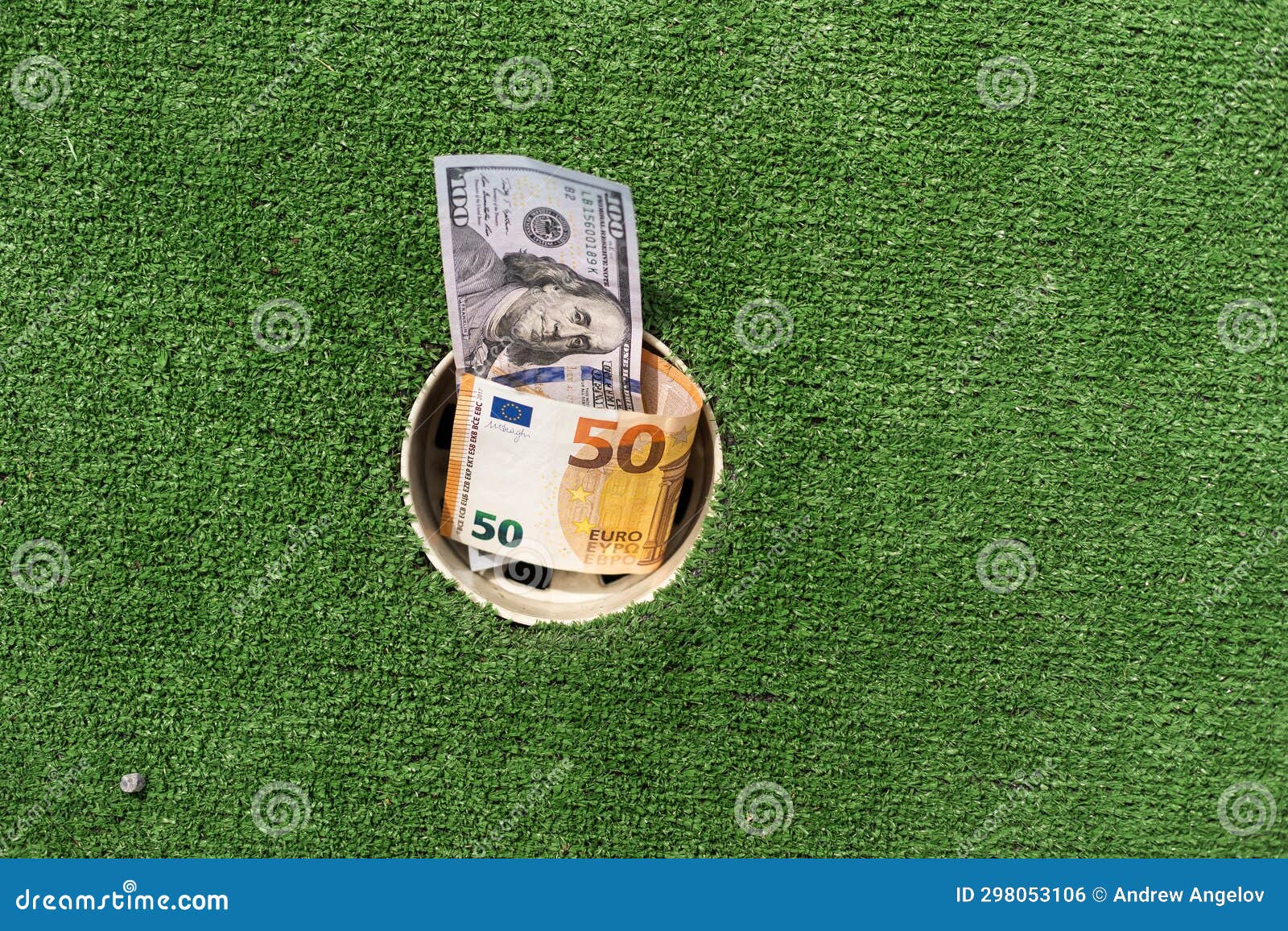 Mini Golf Club, Money on the Artificial Grass Stock Photo - Image of ...