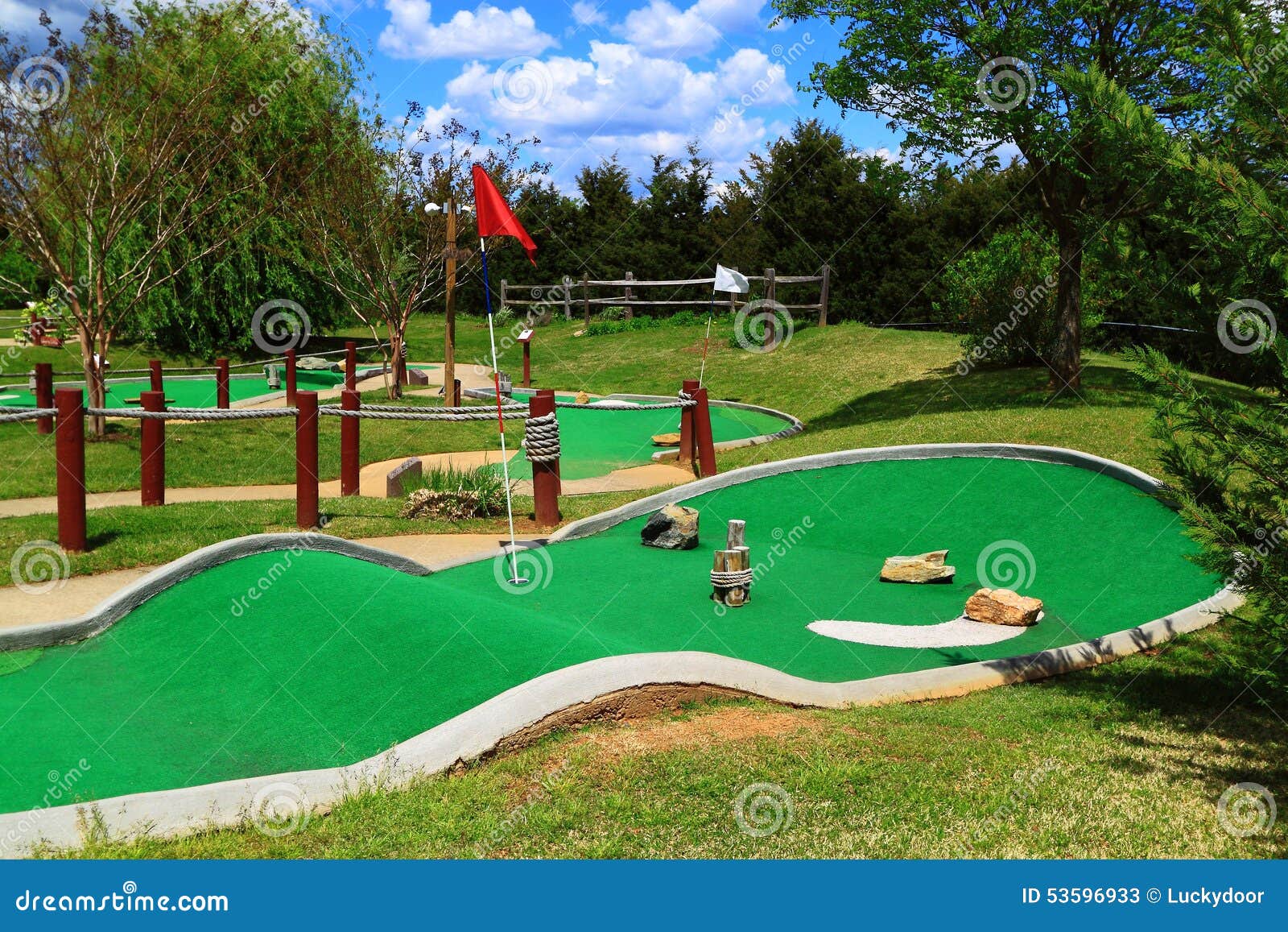 Mini Golf Course stock image. Image of relaxing, tree - 53596933