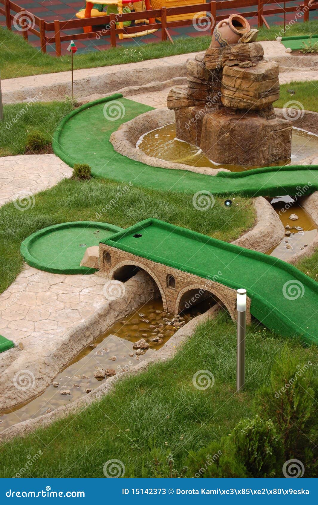 Mini-golf field stock image. Image of field, brook, mini - 15142373