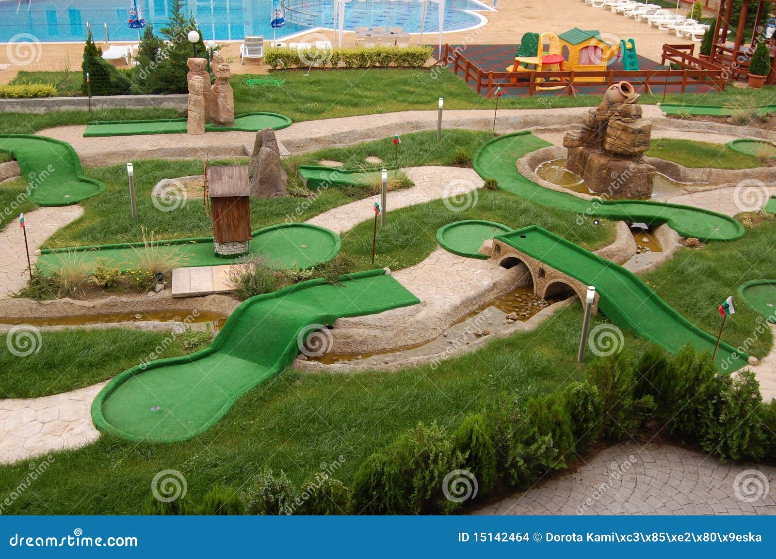 Mini-golf field stock photo. Image of green, vacation - 15142464