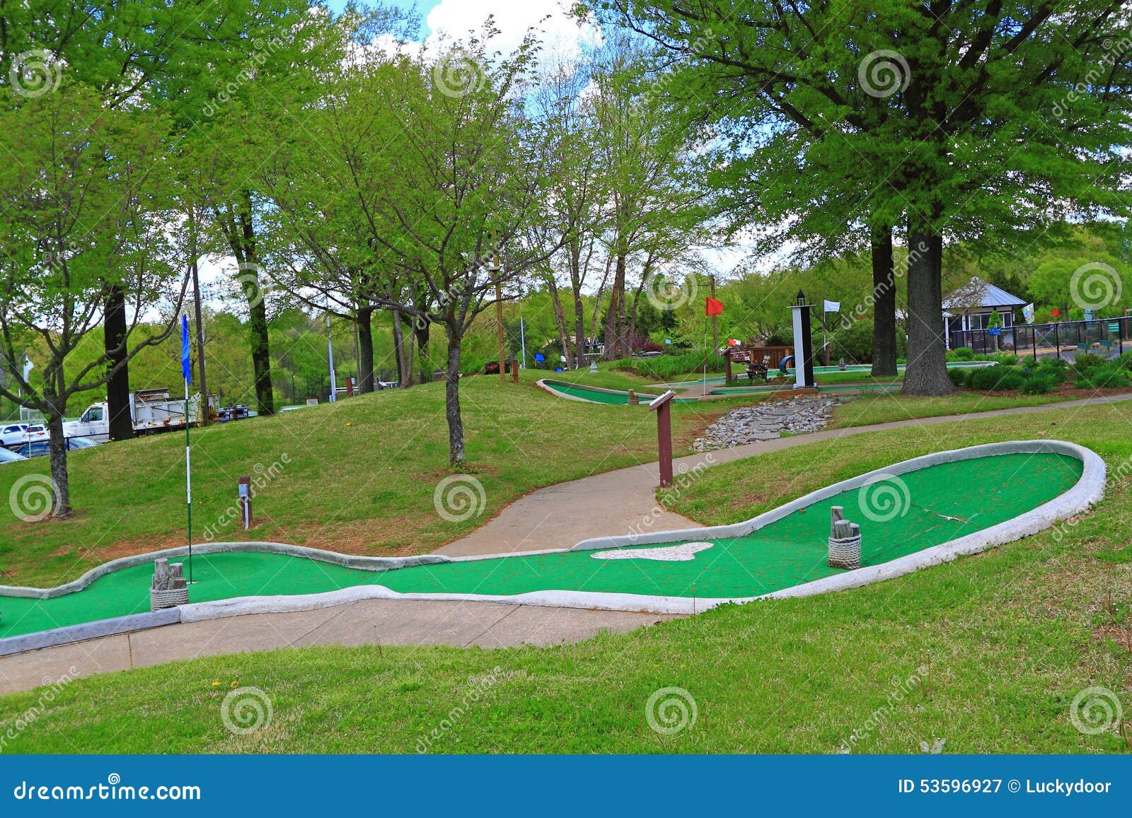 Mini Golf Field stock image. Image of stone, play, entertainment - 53596927