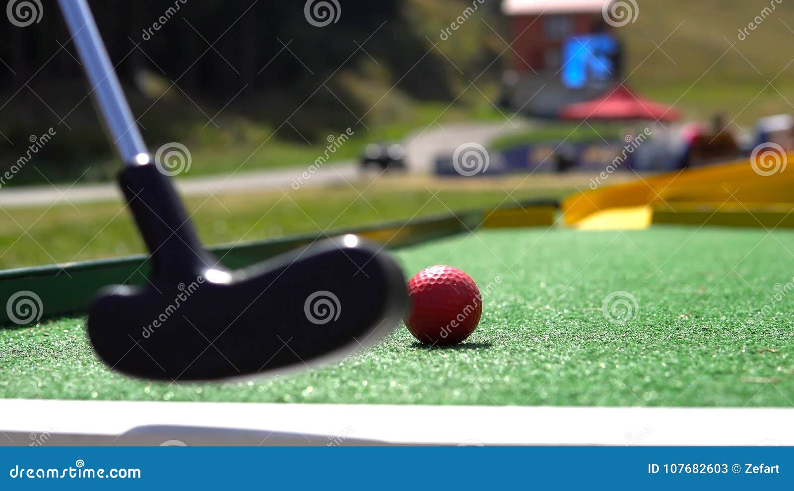 Mini golf with red ball stock image. Image of hole, mini - 107682603