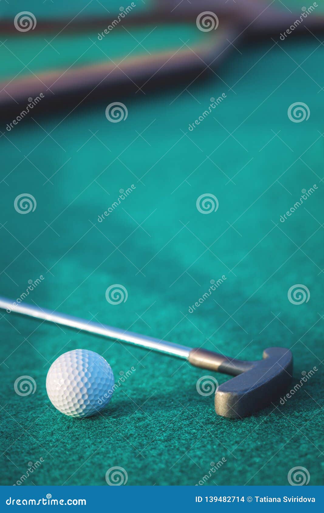 Mini Golf Putter Club and Ball Stock Photo - Image of golf, lifestyle ...