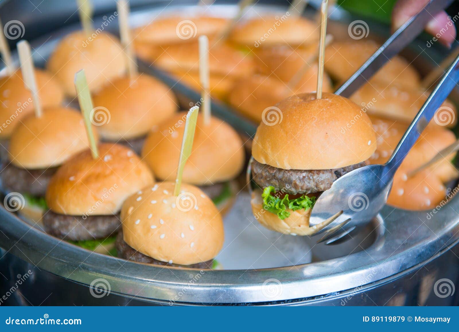 Mini Hamburger Buns with Beef Stock Image - Image of buns, mini: 89119879