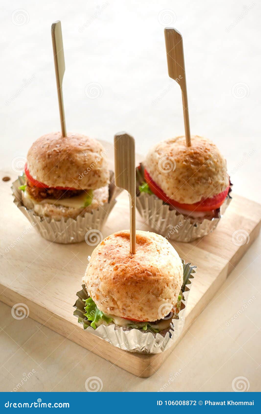 Mini hamburger snack stock photo. Image of concept, meal - 106008872