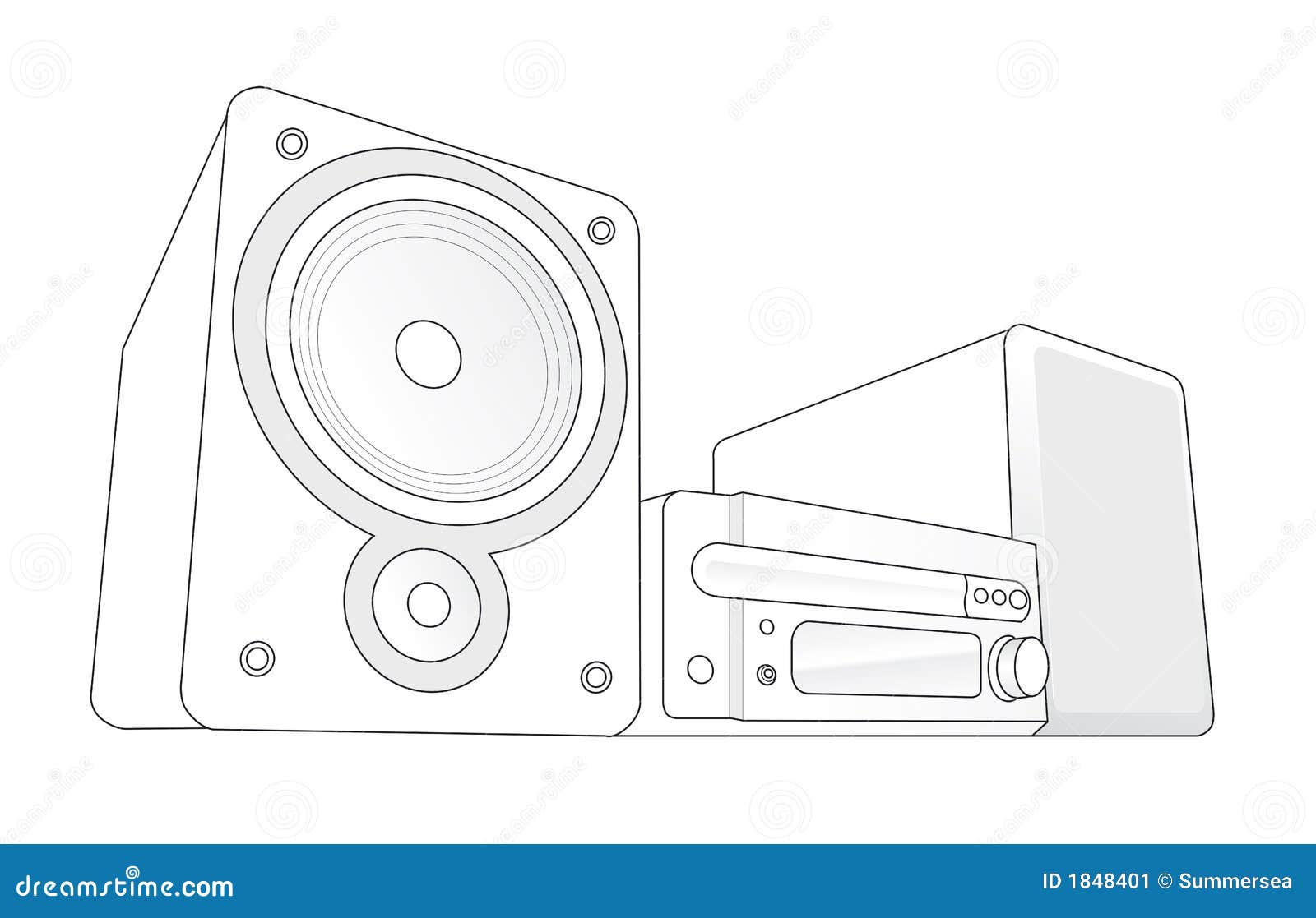 Mini Hifi Vector Illustration Stock Vector - Illustration of compact ...