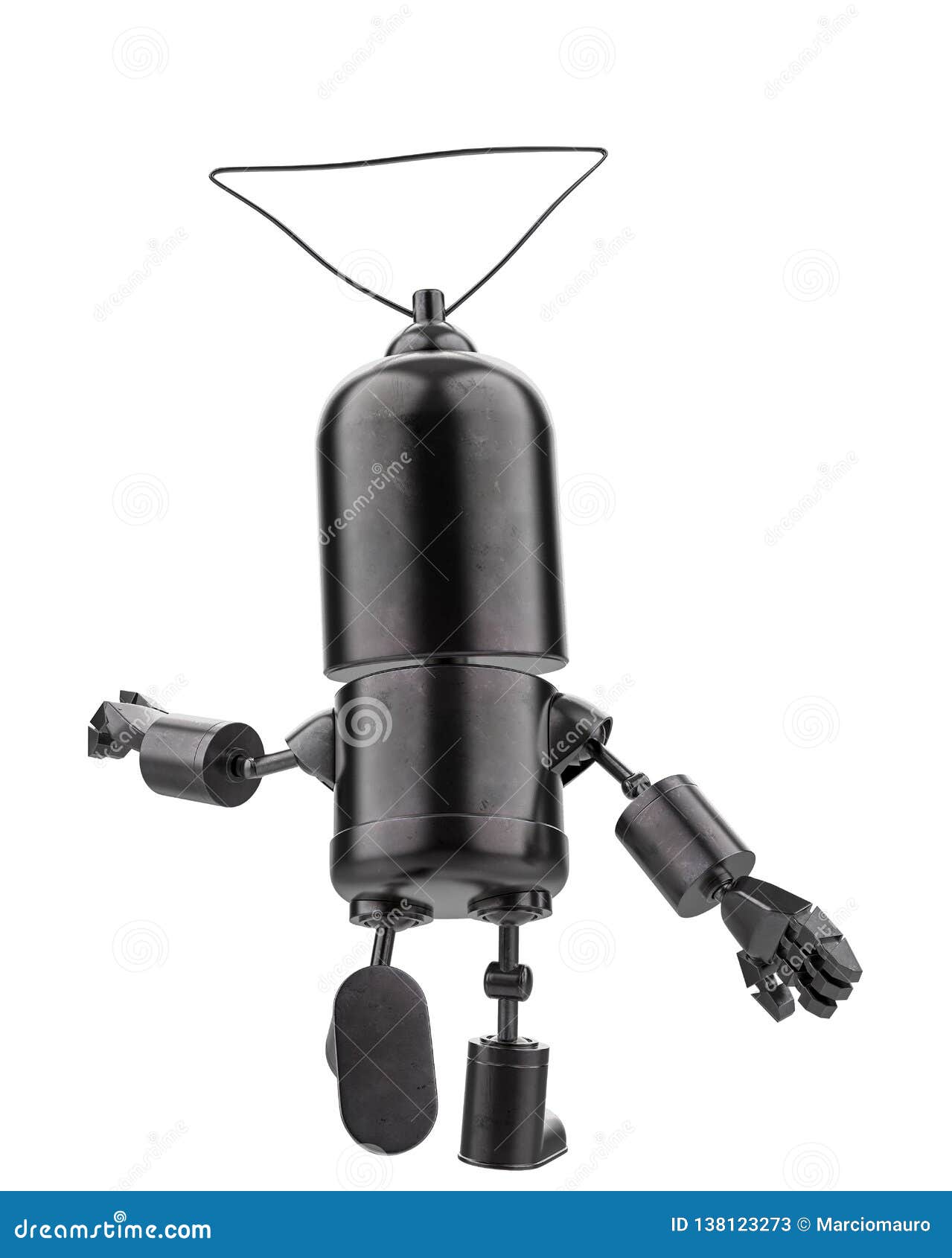 Mini Iron Robot In A White Background Royalty-Free Illustration ...
