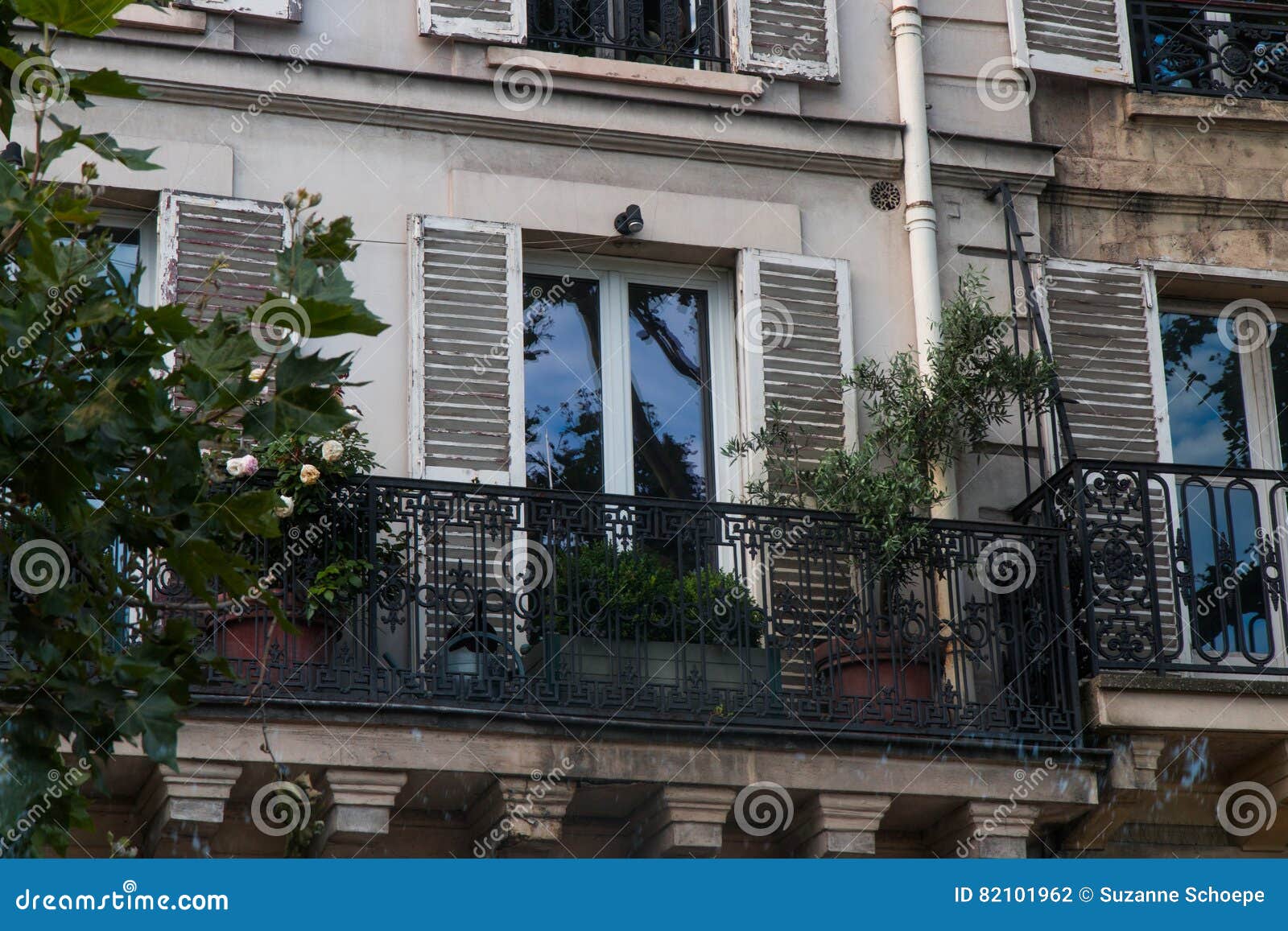 Mini Jardin Sur Le Balcon Français Photo stock - Image du rampe, manoir ...