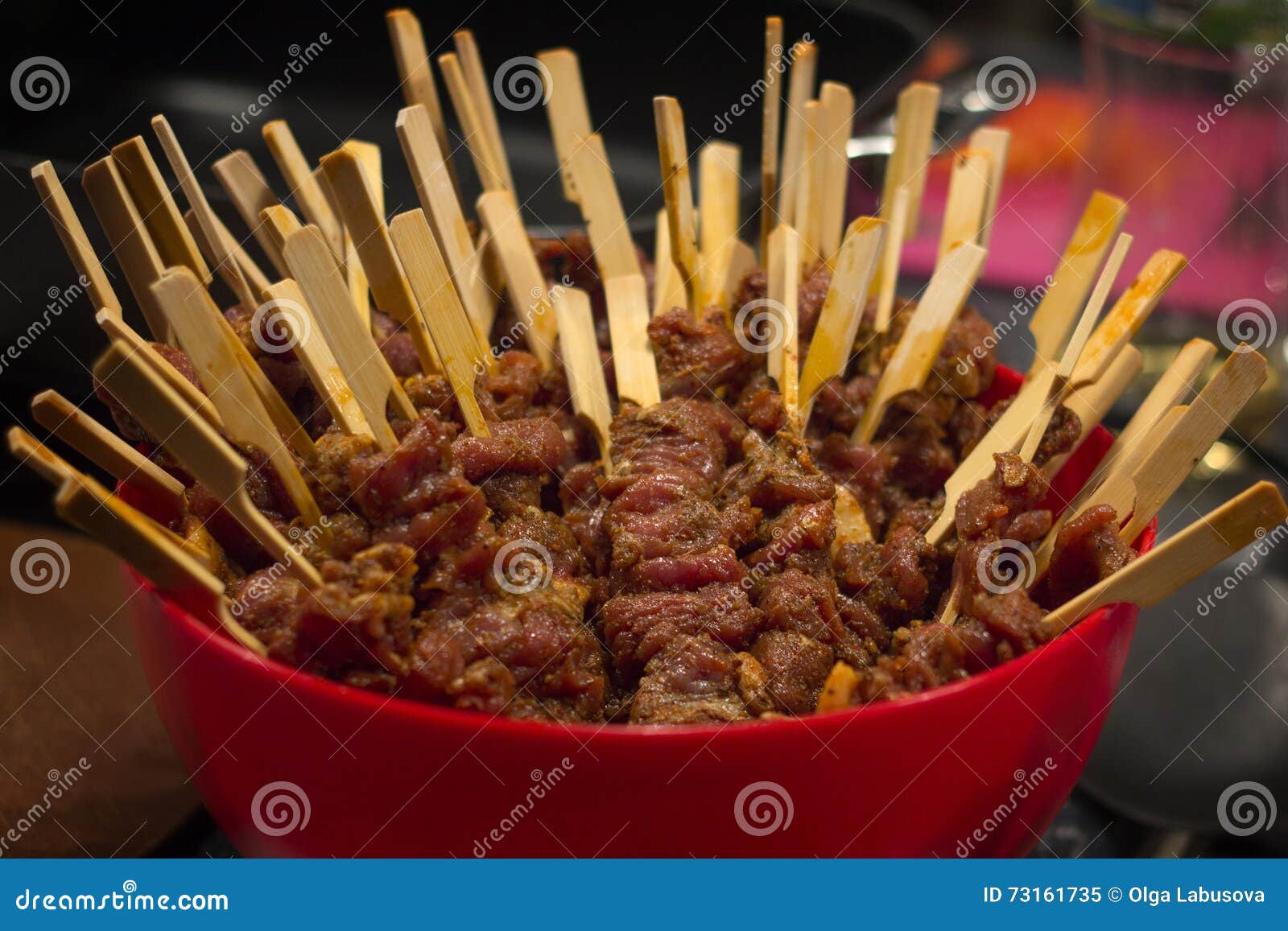 Mini-kebabs of Lamb, Asian-style Stock Image - Image of middle, onion ...
