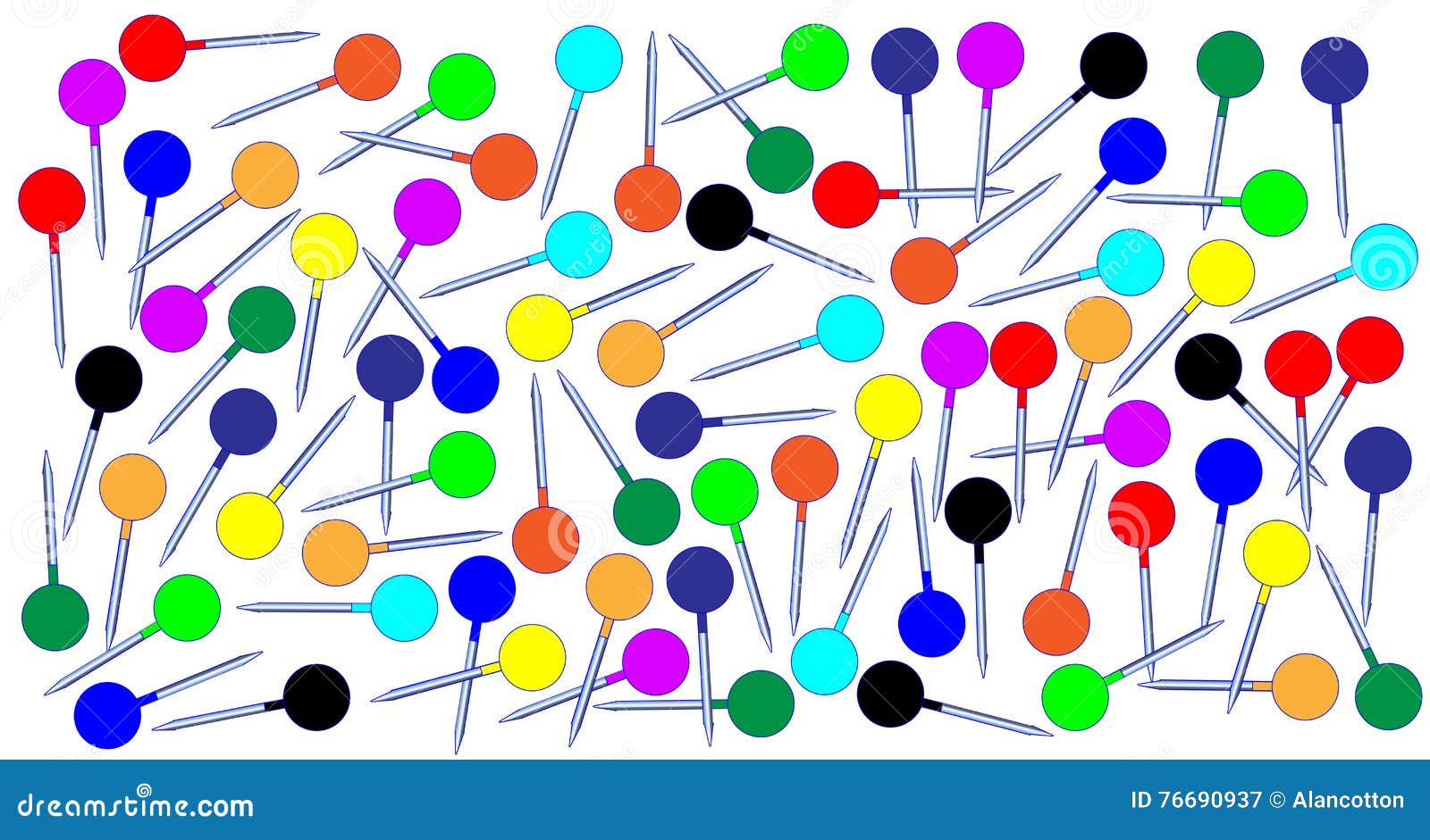 Mini Knob Head Pins ilustración del vector. Ilustración de vector ...