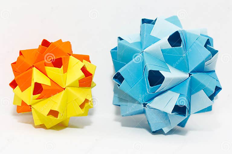 Mini Kusudama balls stock image. Image of handicraft - 14817417