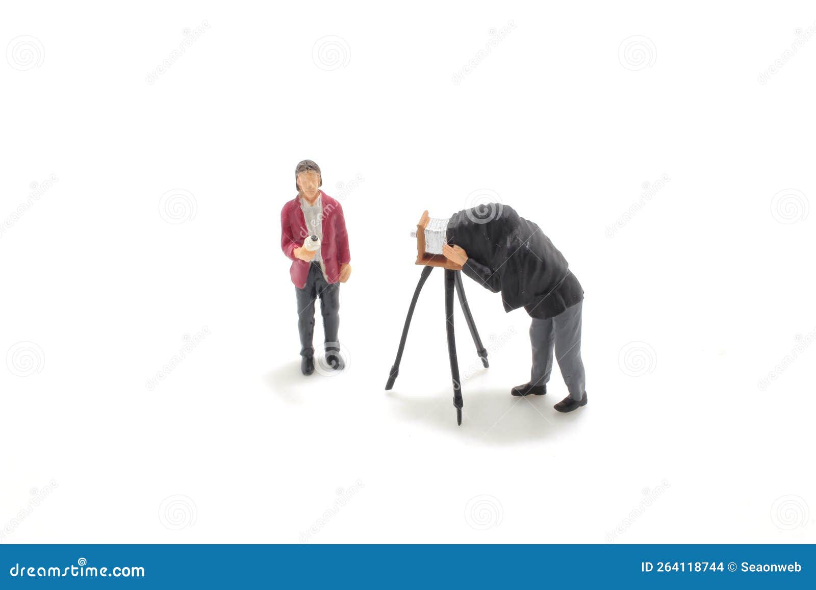 The Mini Lady Take Interview Give Mic Stock Photo - Image of media ...