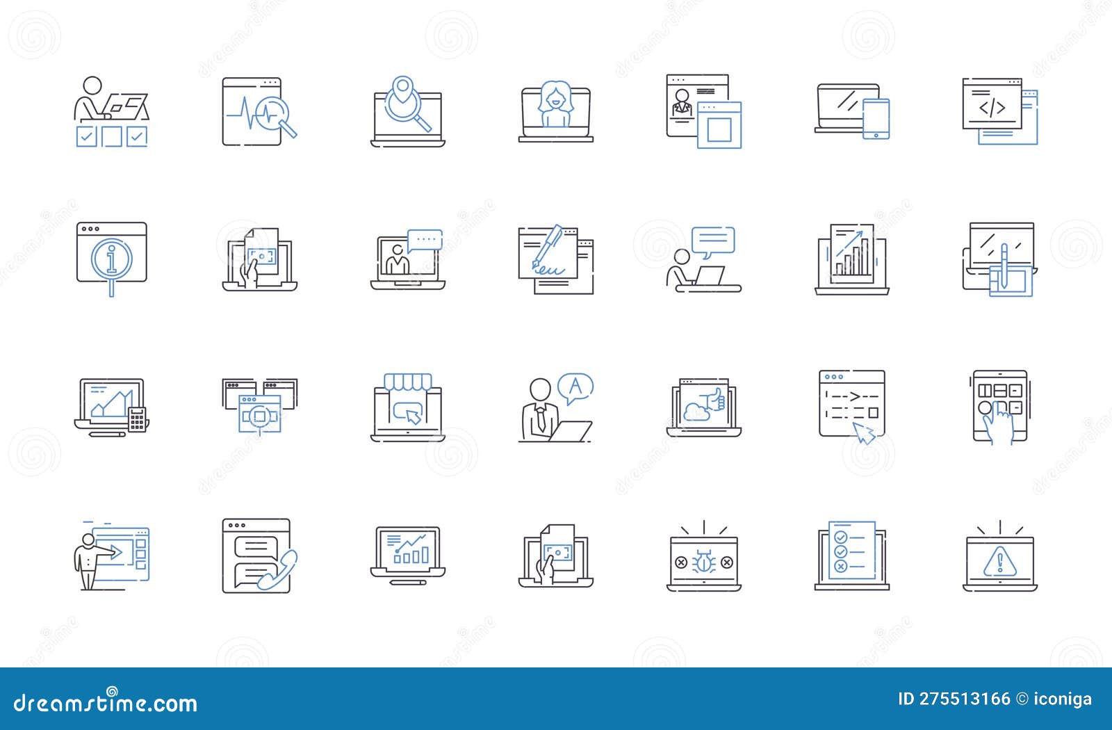 Mini-laptop Line Icons Collection. Portable, Compact, Lightweight ...
