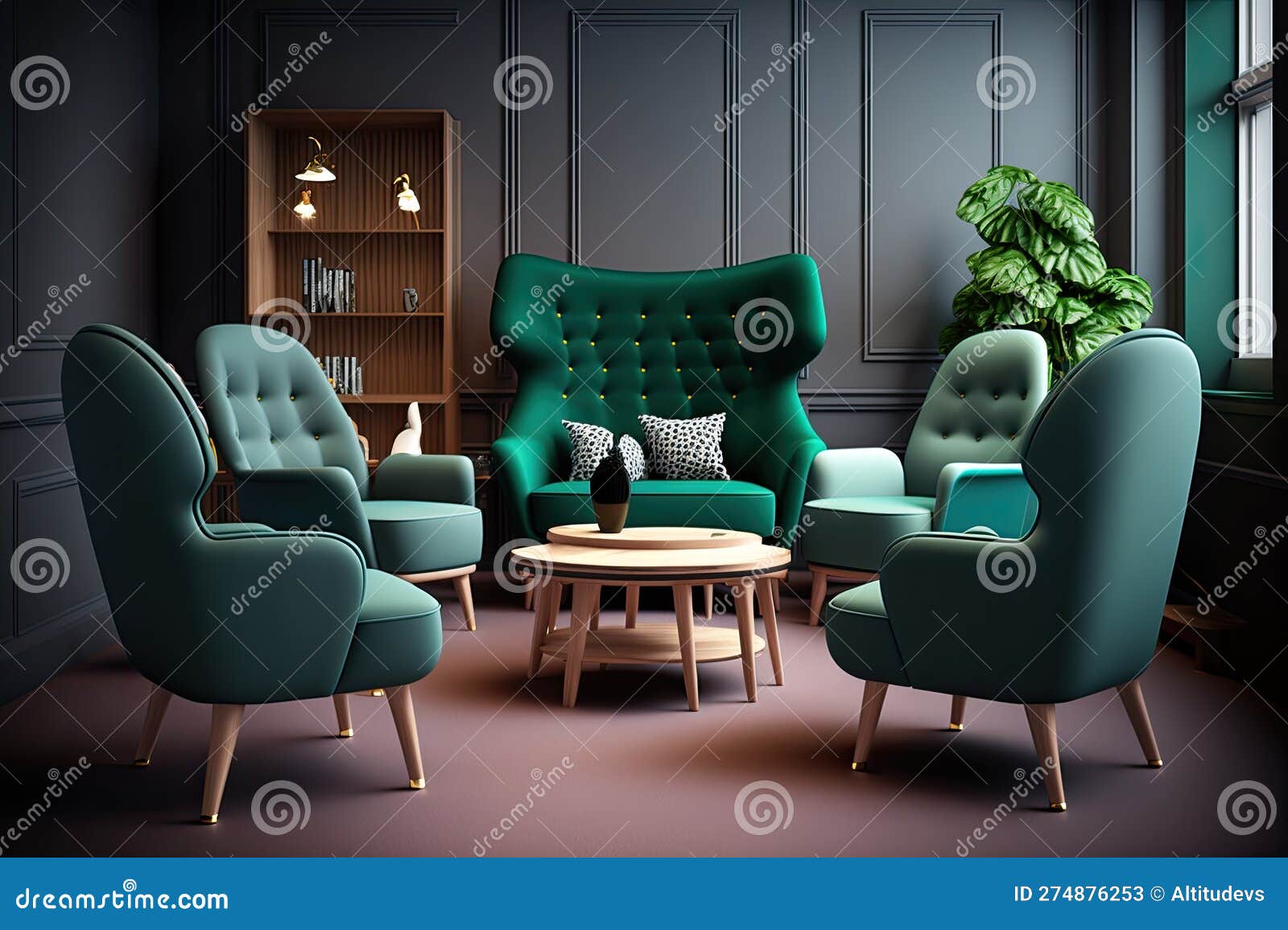 Mini Lounge Room with a Variety of Armchairs and Seating Options Stock ...