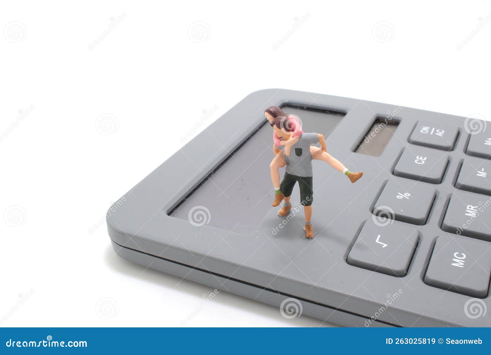 The Mini Lover with the Calculator, Business Concept Stock Image ...