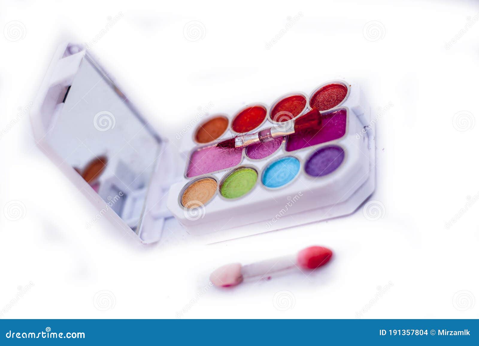 Mini Make Up Kit or Box Isolated on White. Stock Photo - Image of ...