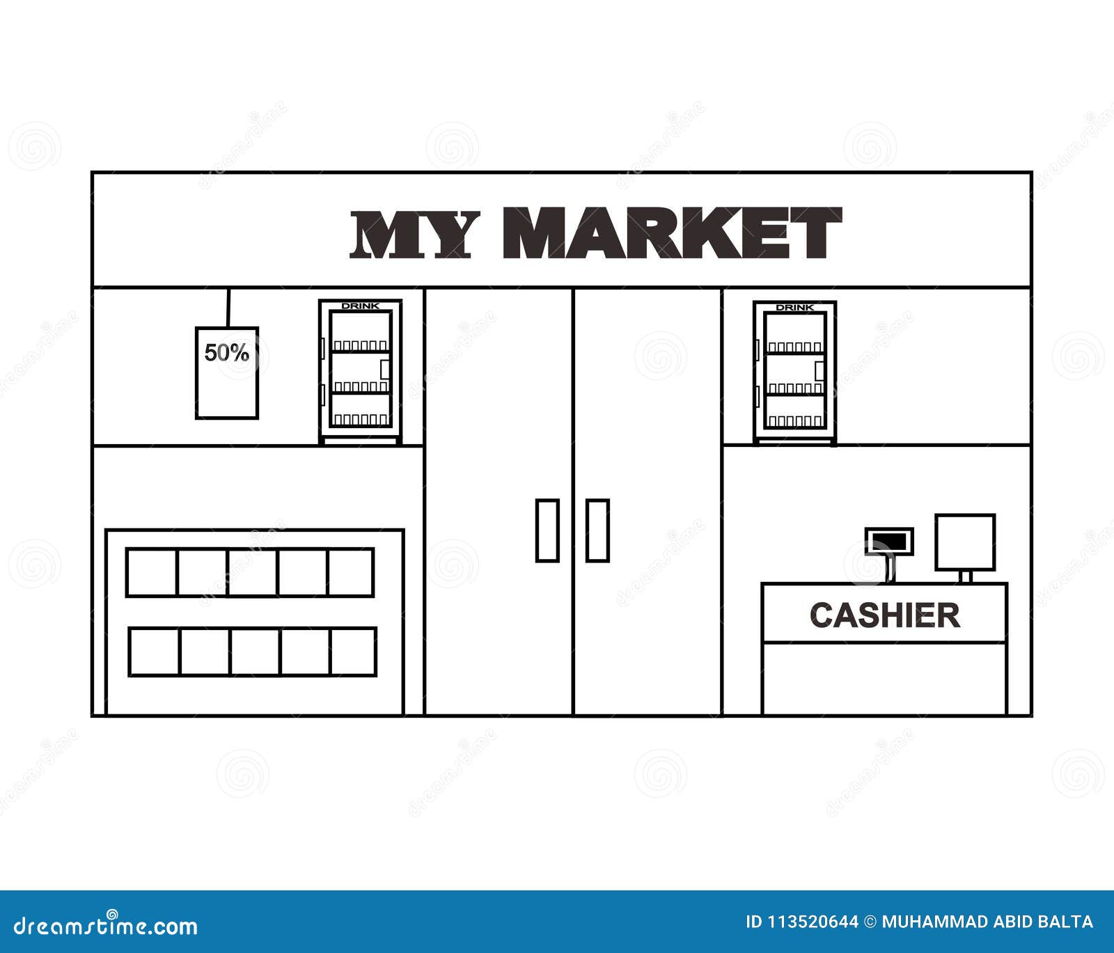Mini Market Layout Design Vetora Ilustração Stock - Ilustração de ...