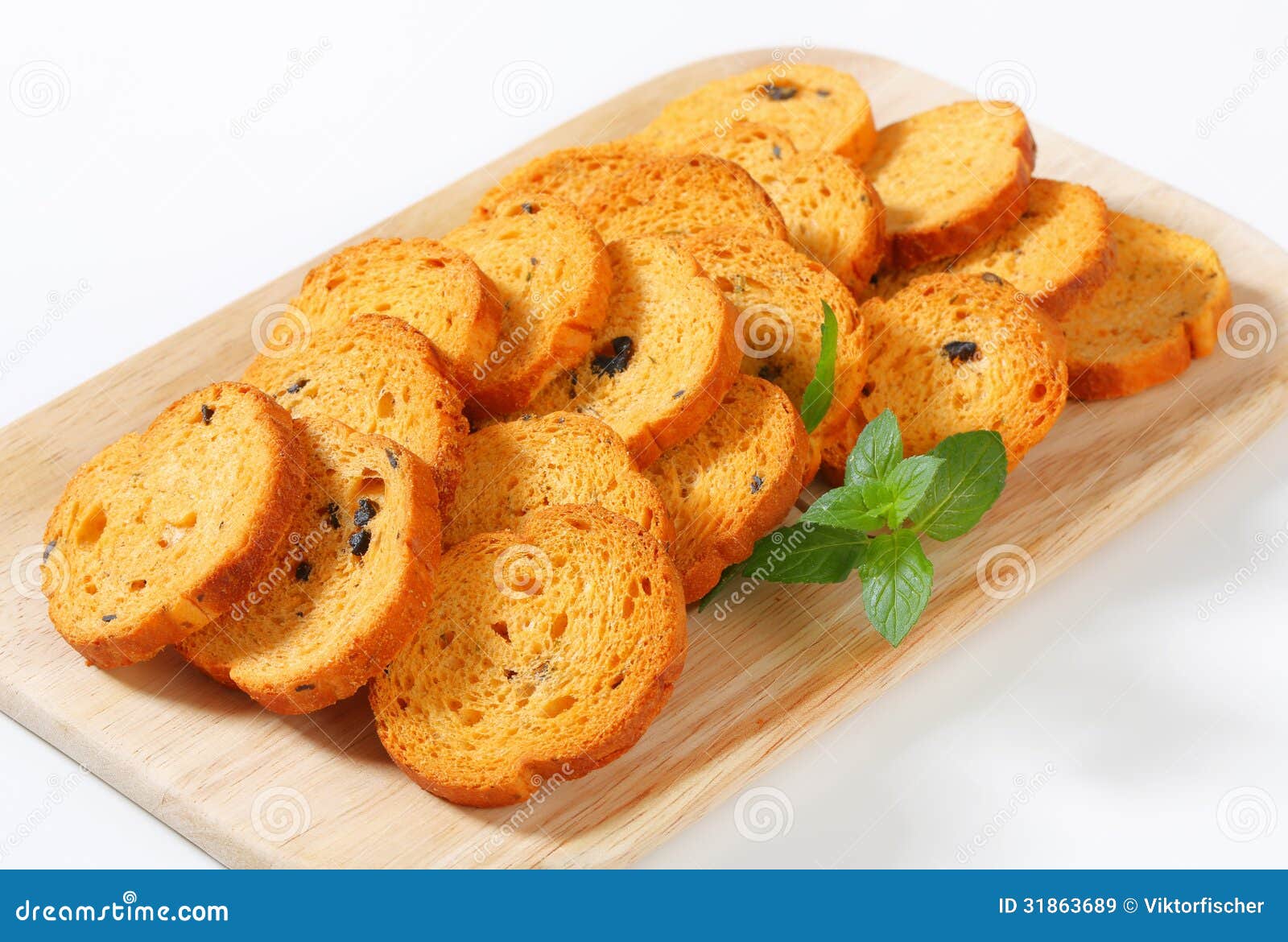 Mini Mediterranean Toasts stock image. Image of rolls - 31863689