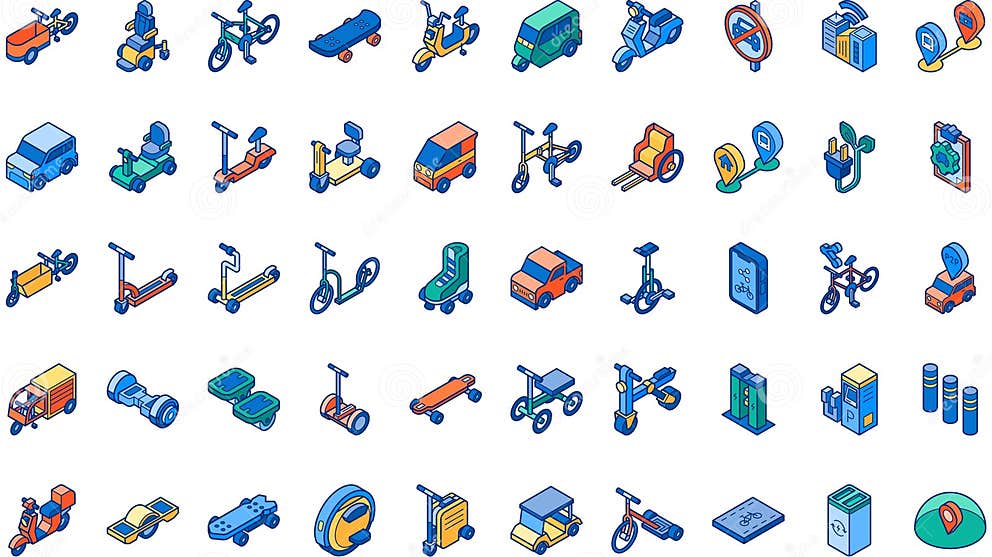 Mini Mobility Icons High-Quality Vector Icons Collection with Editable ...