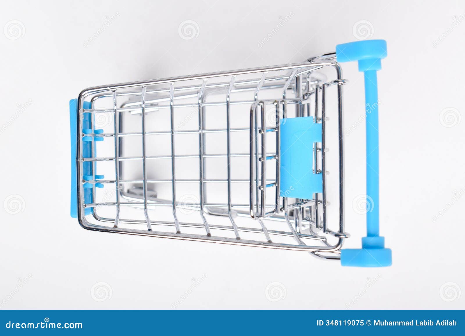 Mini Model of Blue Shopping Cart on White Background Stock Image ...