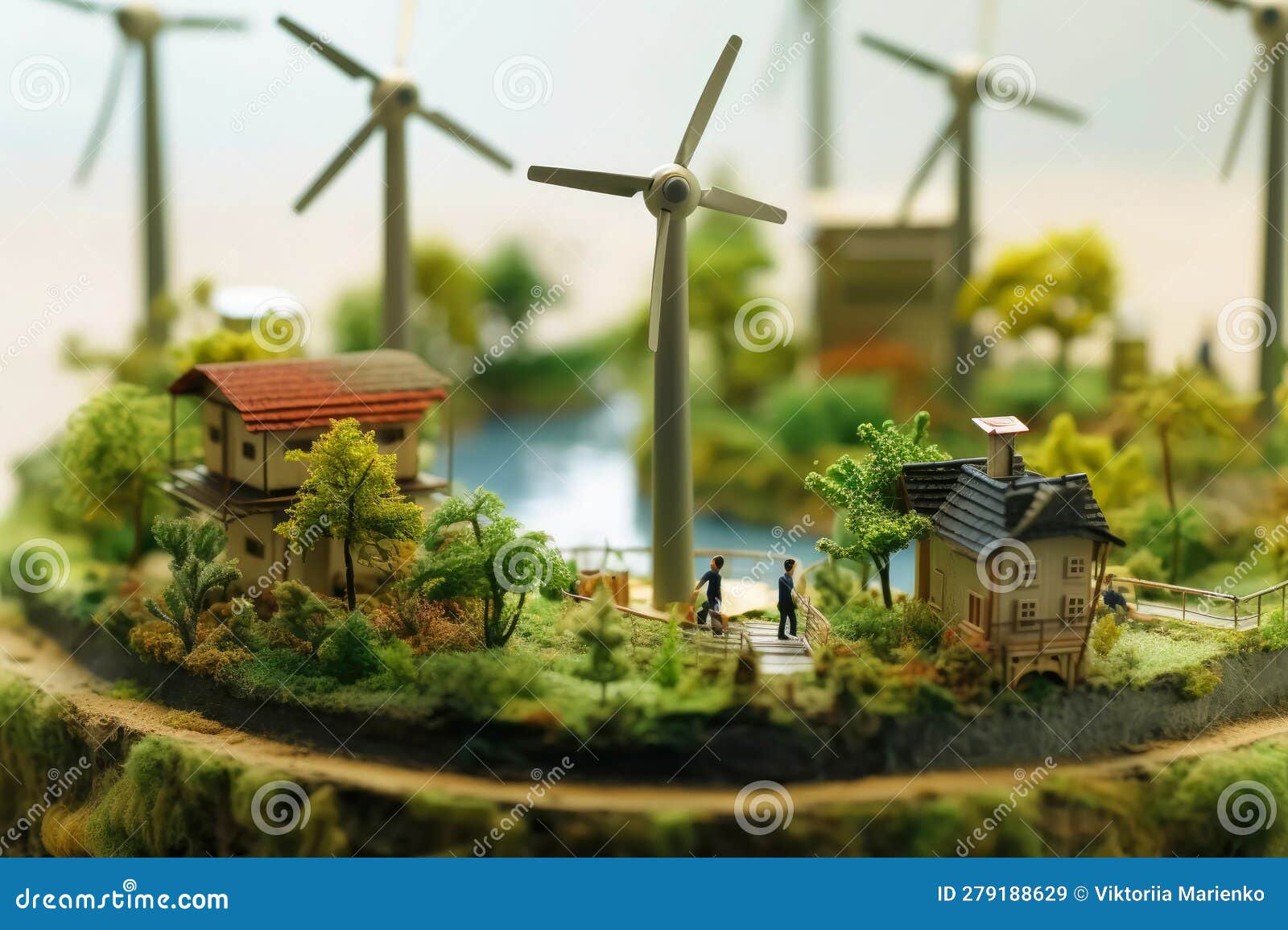 Mini Model of a Wind Farm Complex. the Concept of Clean Energy ...