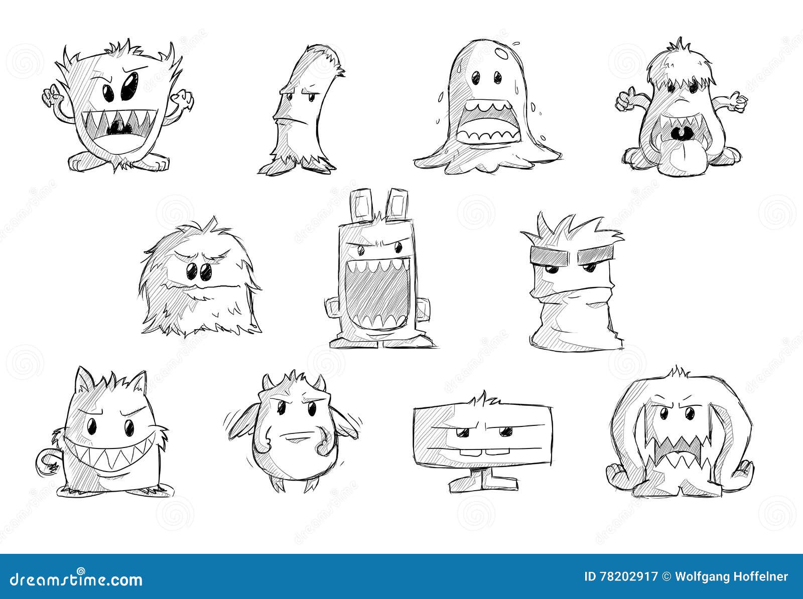 Mini Monsters stock illustration. Illustration of cute - 78202917