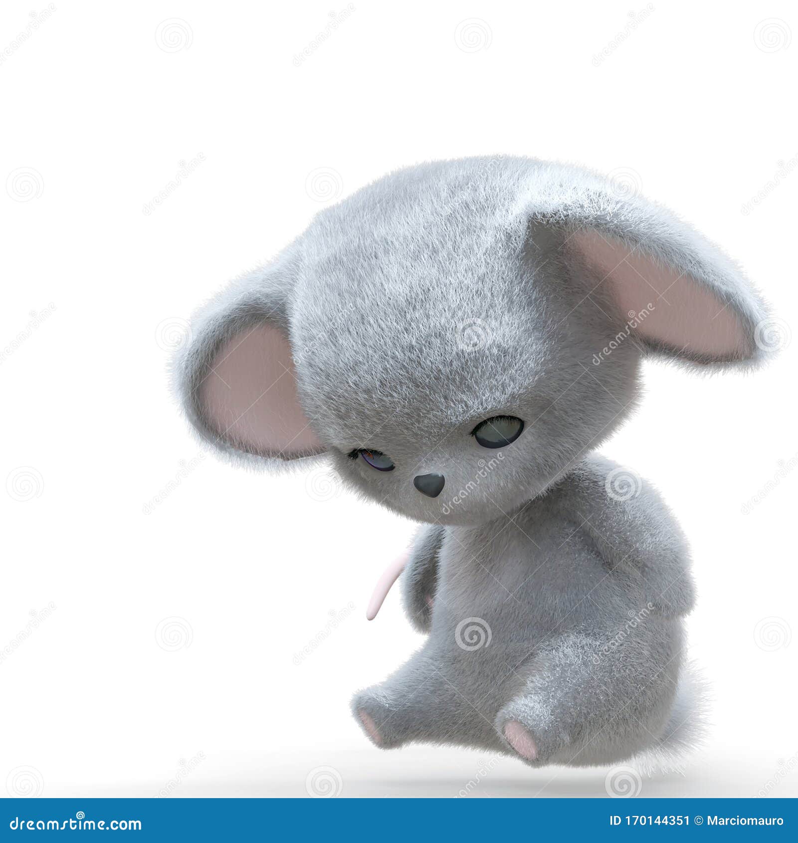 Mini Mouse Cartoon in White Background is Sad Stock Illustration ...