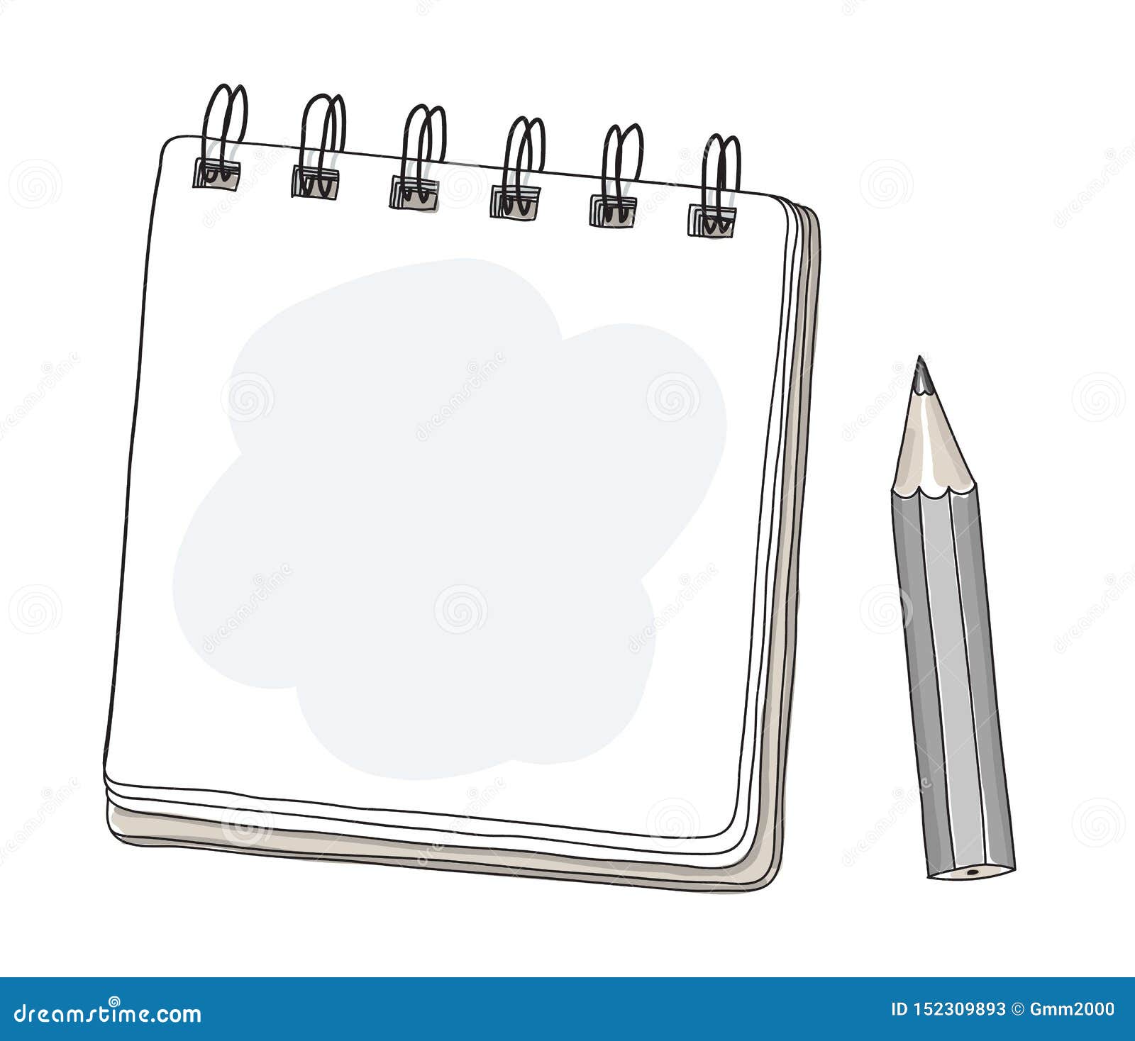 Mini Notebook and Back Pencil Hand Drawn Cut Art Vector Illustration ...