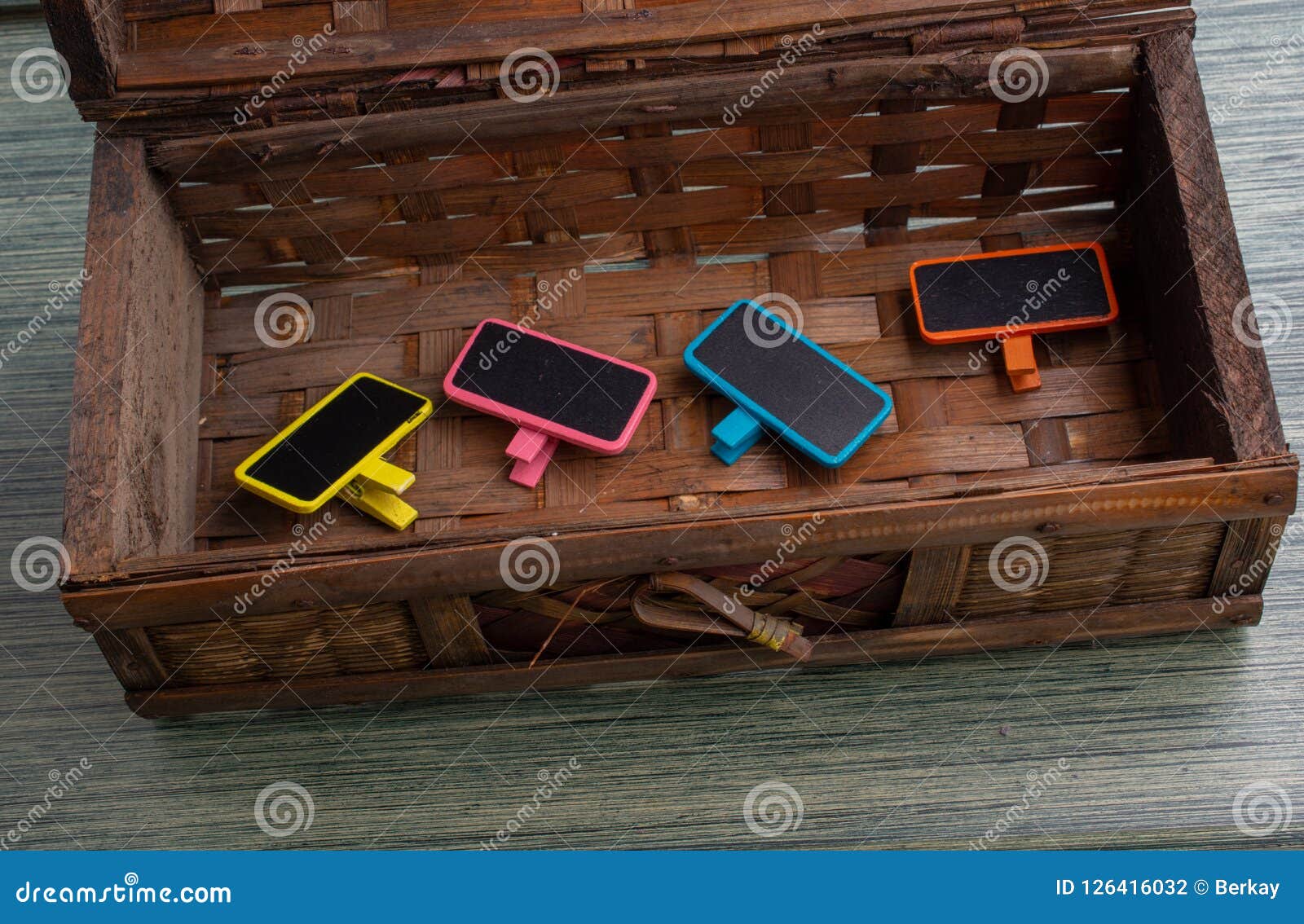 Mini Notice Board Made of Wood Stock Photo - Image of holding, message ...