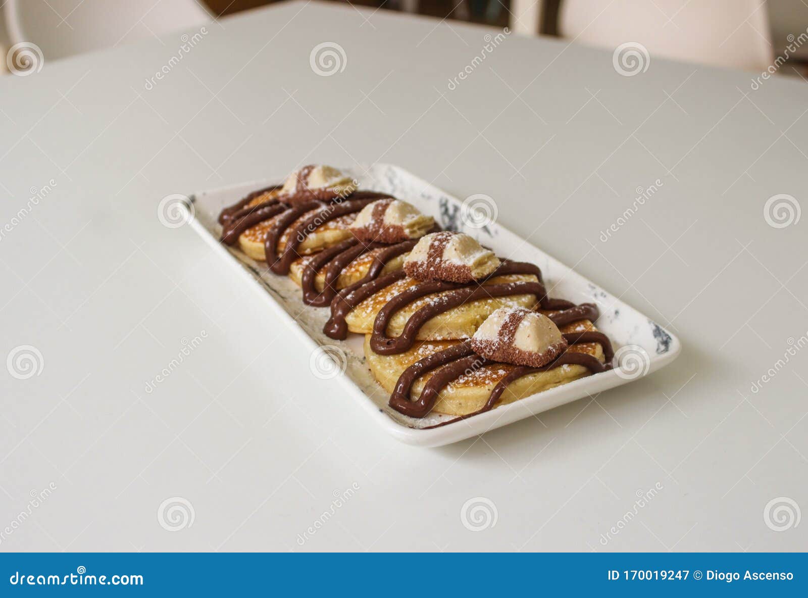 Mini Pancakes with Chocolate Stock Image - Image of delicious ...