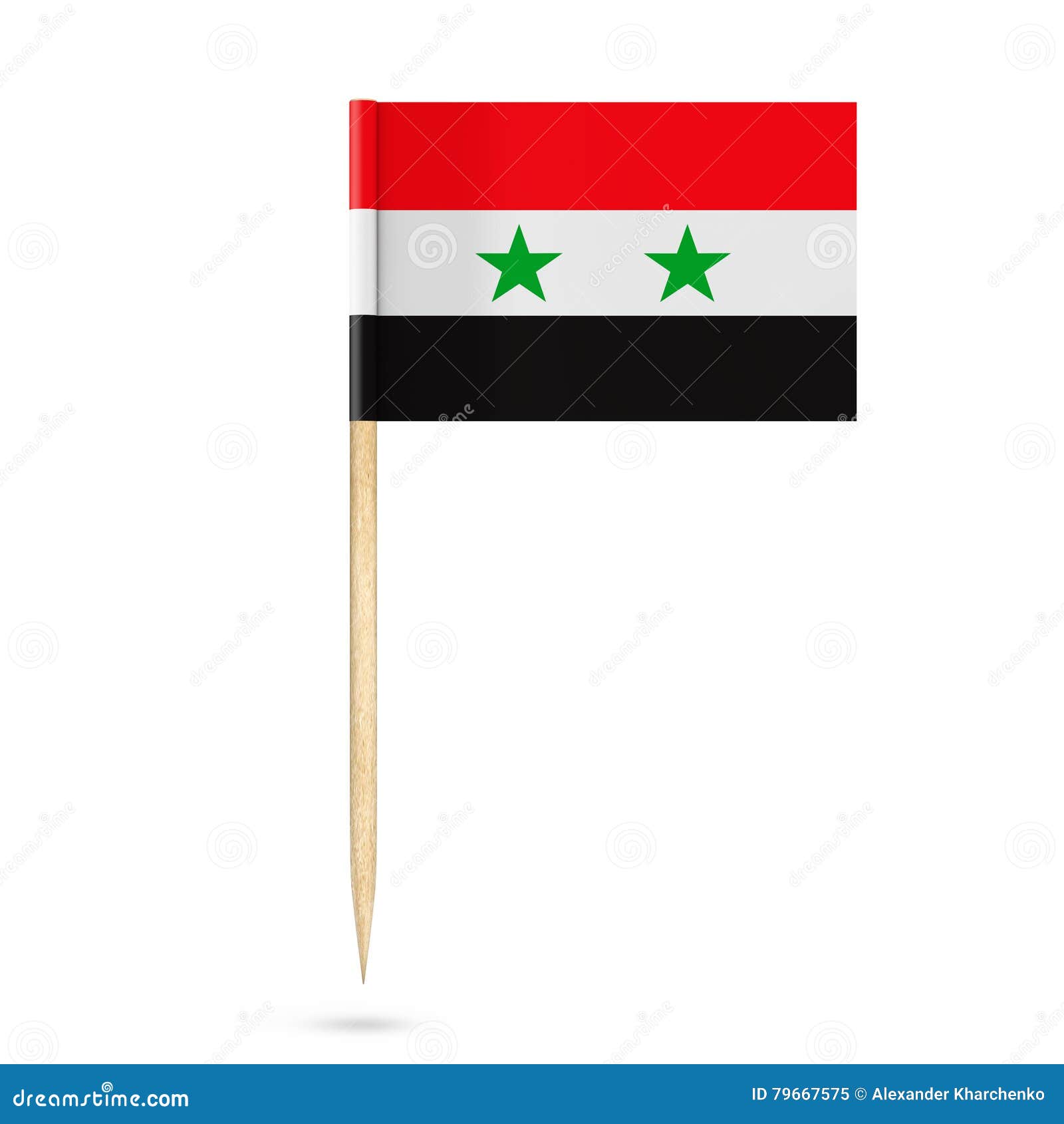 Mini Paper Syria Pointer Flag. 3d Rendering Stock Illustration ...