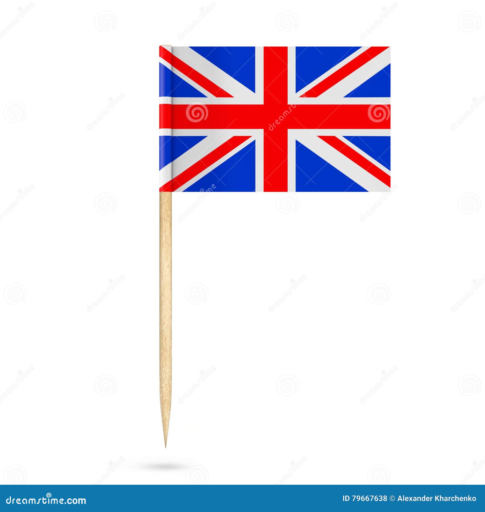 Mini Paper United Kingdom Pointer Flag. 3d Rendering Stock Illustration ...