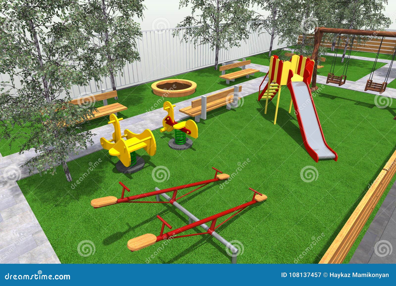 Mini Park 3D stock de ilustración. Ilustración de wallpaper - 108137457