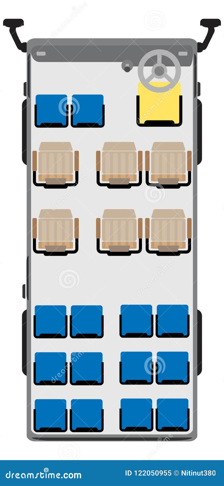 Mini Passenger Bus Seat Map Stock Illustration - Illustration of show ...