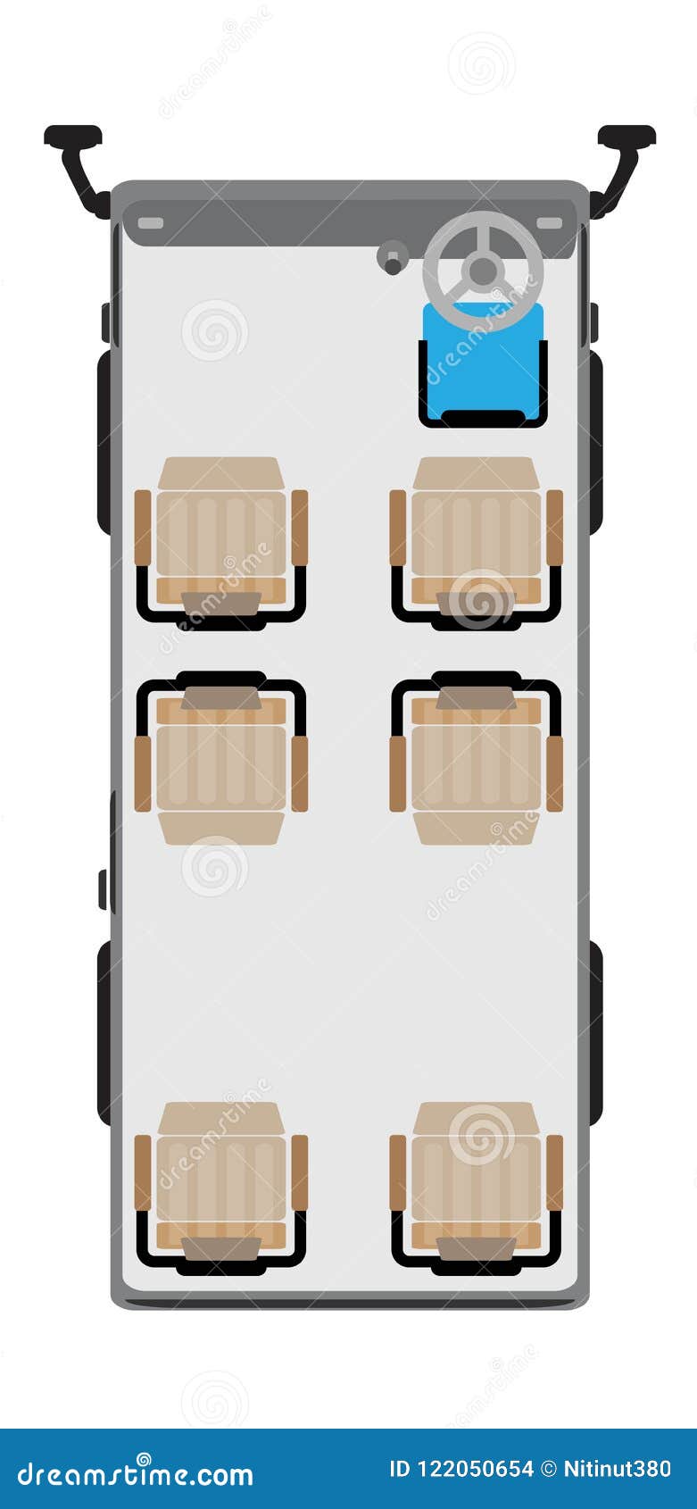 Mini Passenger Bus Seat Map Stock Vector - Illustration of seat, motion ...