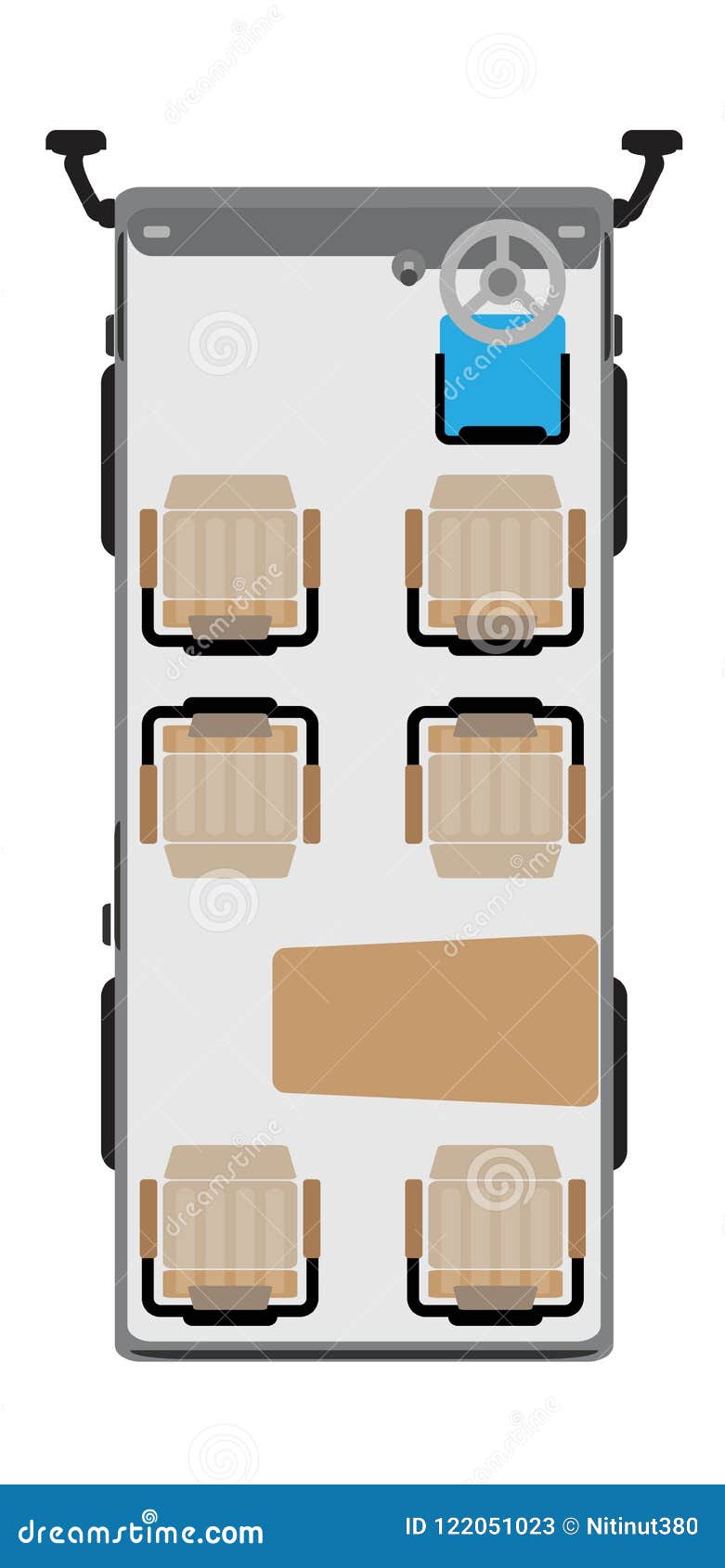 Mini Passenger Bus Seat Map Stock Vector - Illustration of tourism ...