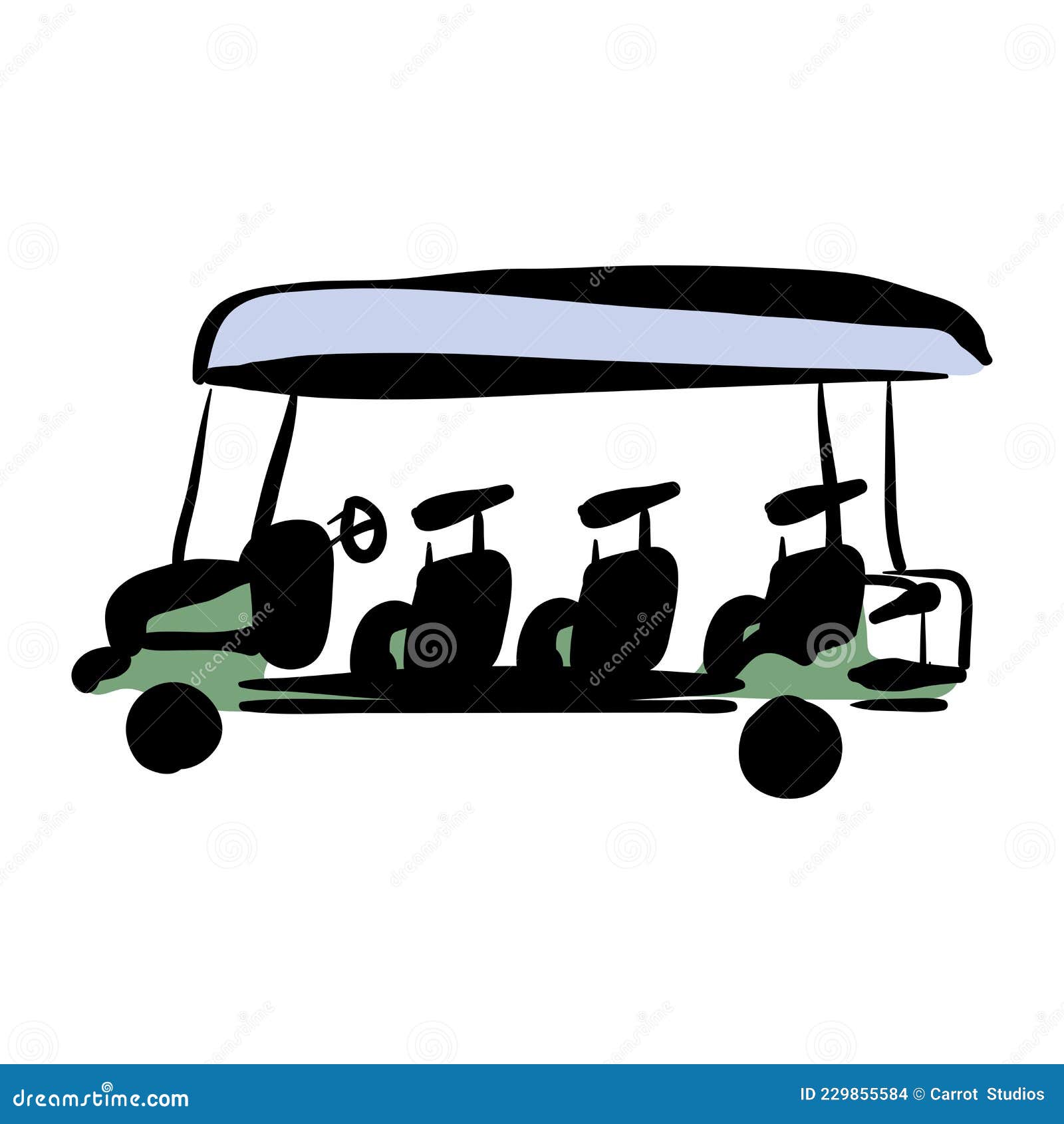 Mini Passenger Cart Drawing Stock Vector - Illustration of cart, club ...